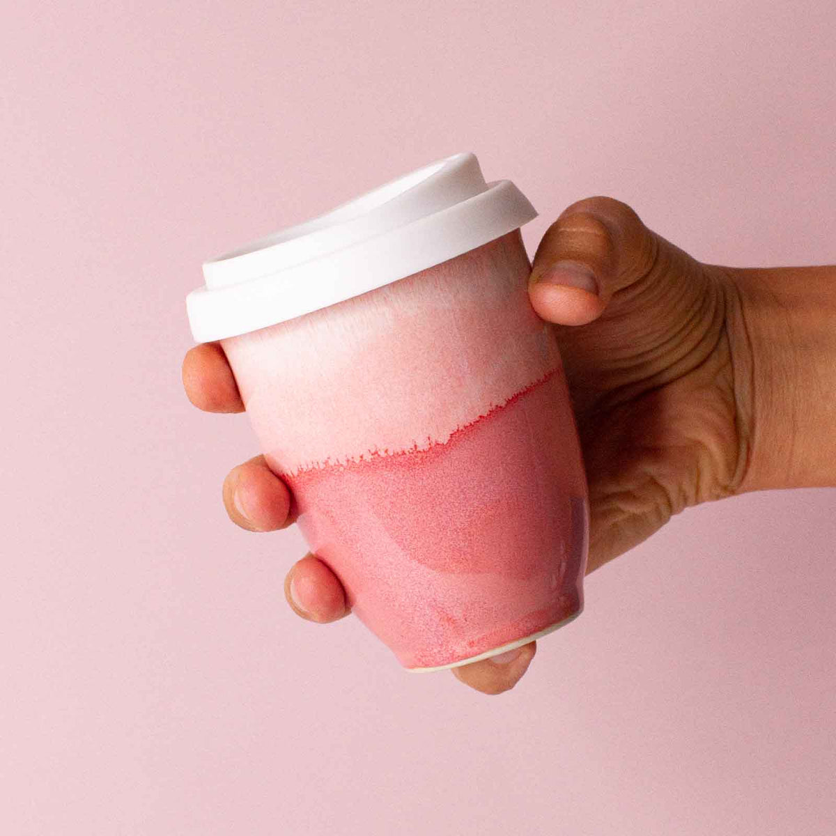 Ceramic Cup With Silicone Lid | Many Glazes | Pottery For The Planet