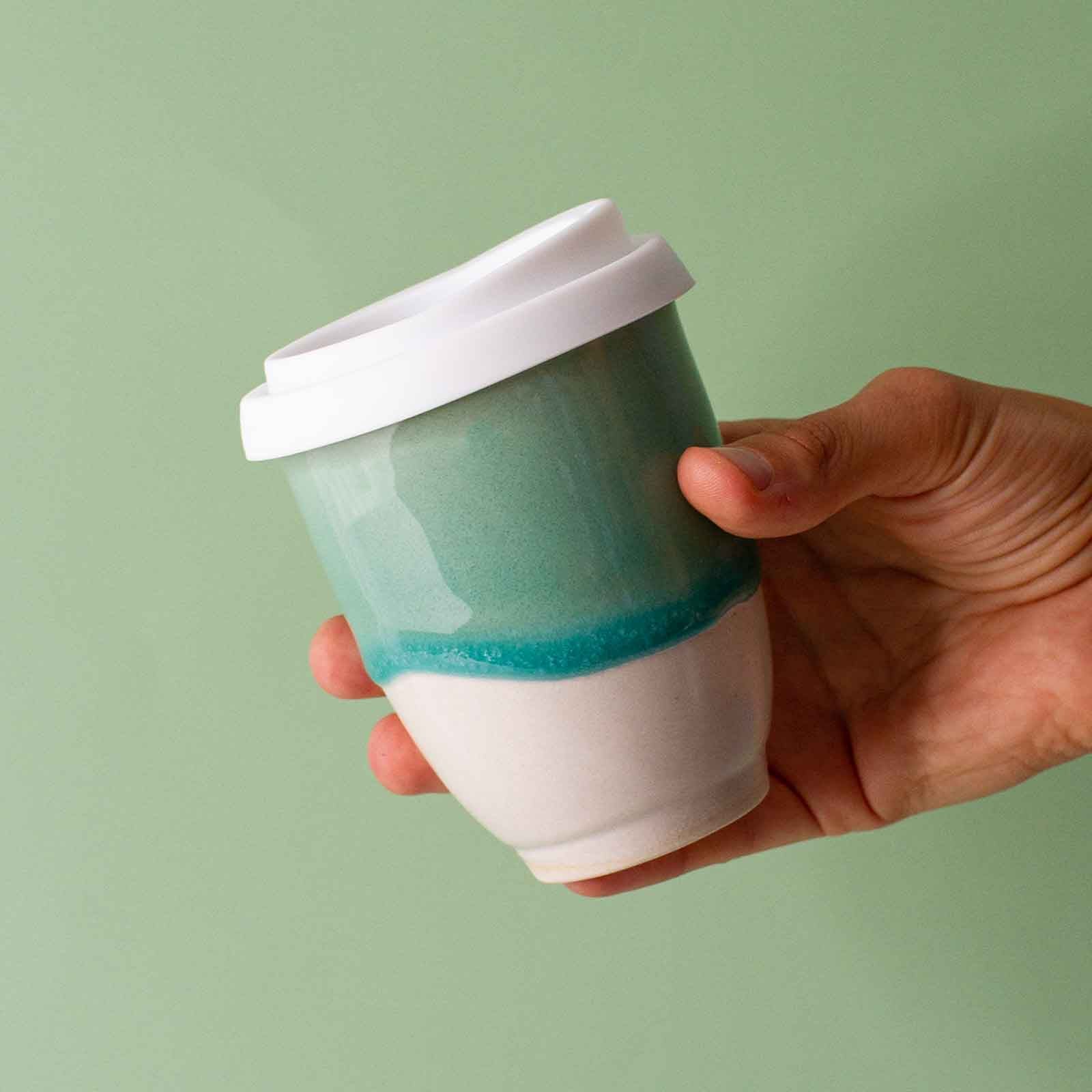 Aqua Ceramic Cup (Glacier) | Pottery For The Planet