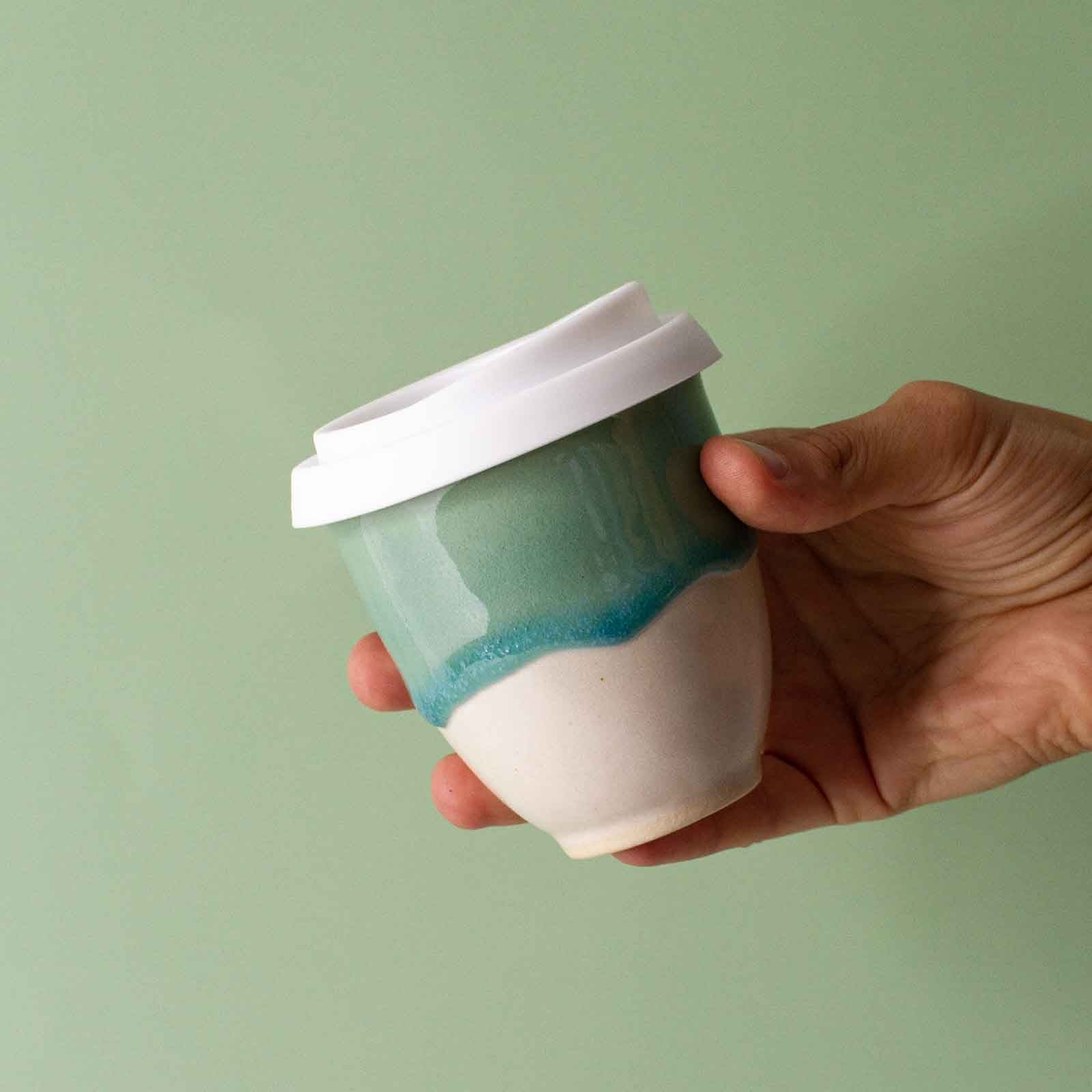 Aqua Ceramic Cup (Glacier) | Pottery For The Planet