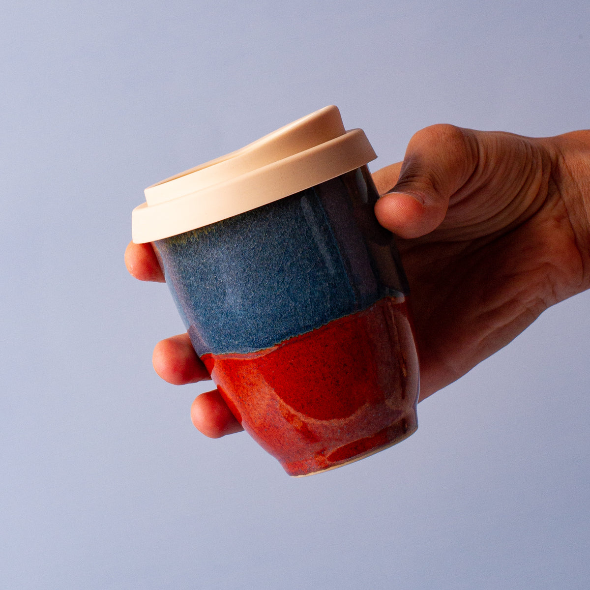 Earthy Green & Blue Ceramic Cup (Gumnut) | Pottery For The Planet