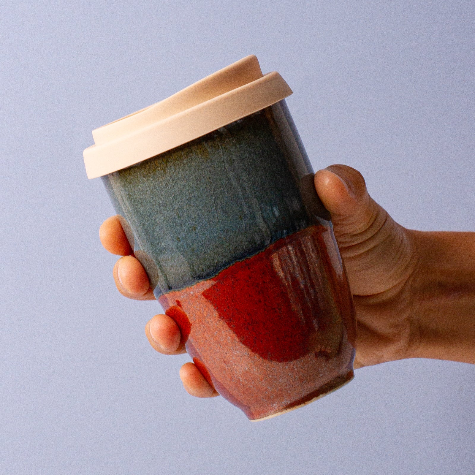 Earthy Green & Blue Ceramic Cup (Gumnut) | Pottery For The Planet